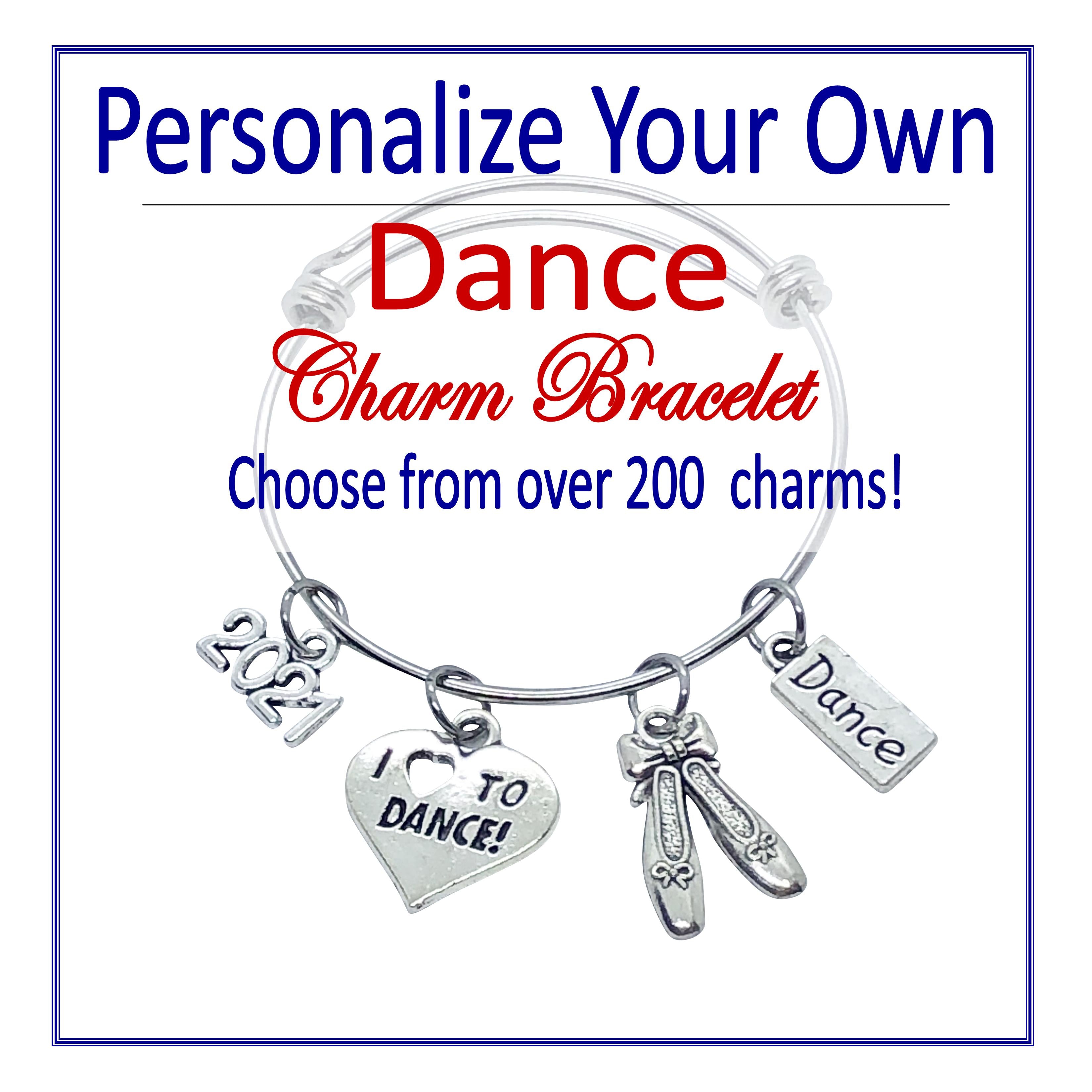Personalize Your Own Dance Charm Bracelet – Cheer and Dance On Demand