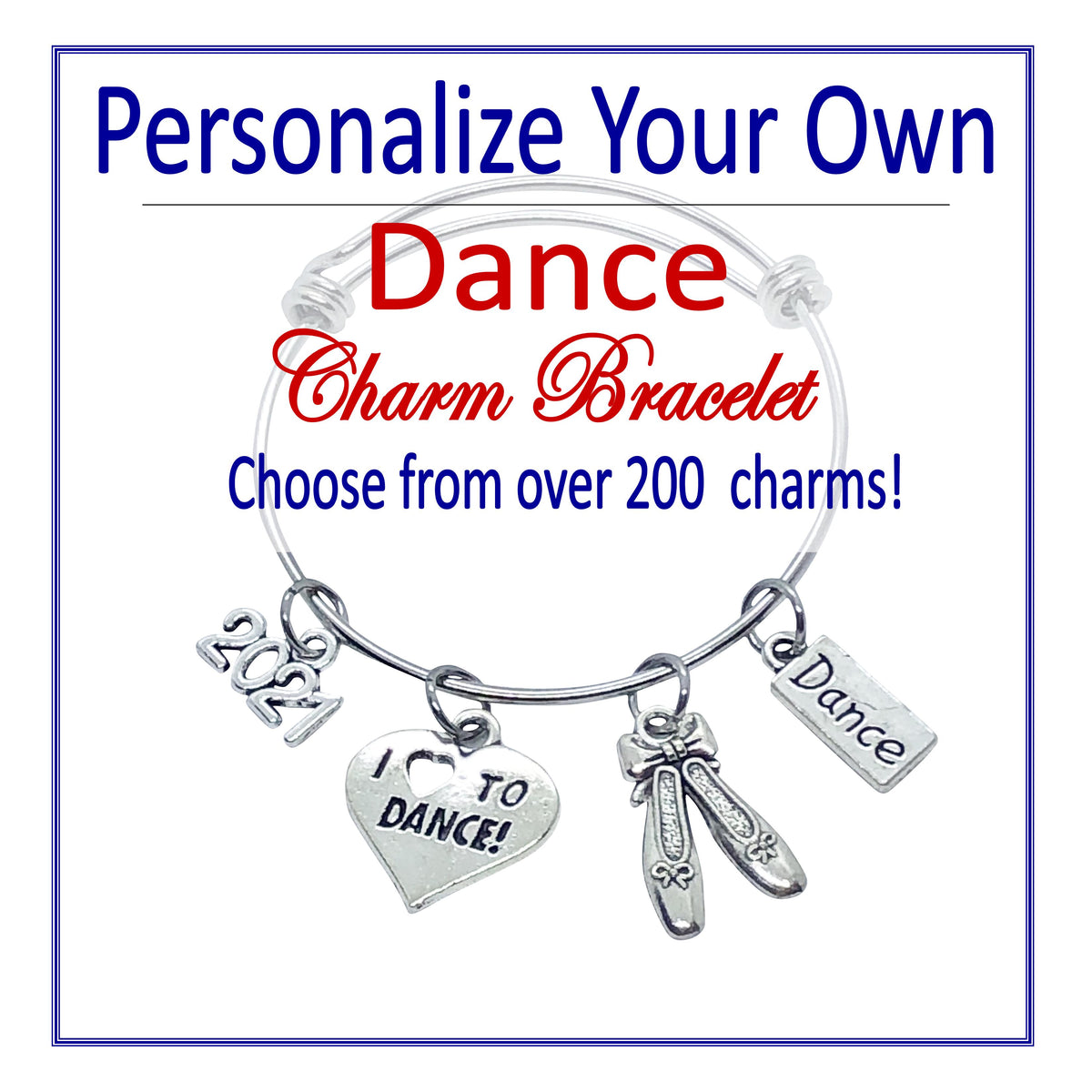 Personalize Your Own Dance Charm Bracelet – Cheer and Dance On Demand